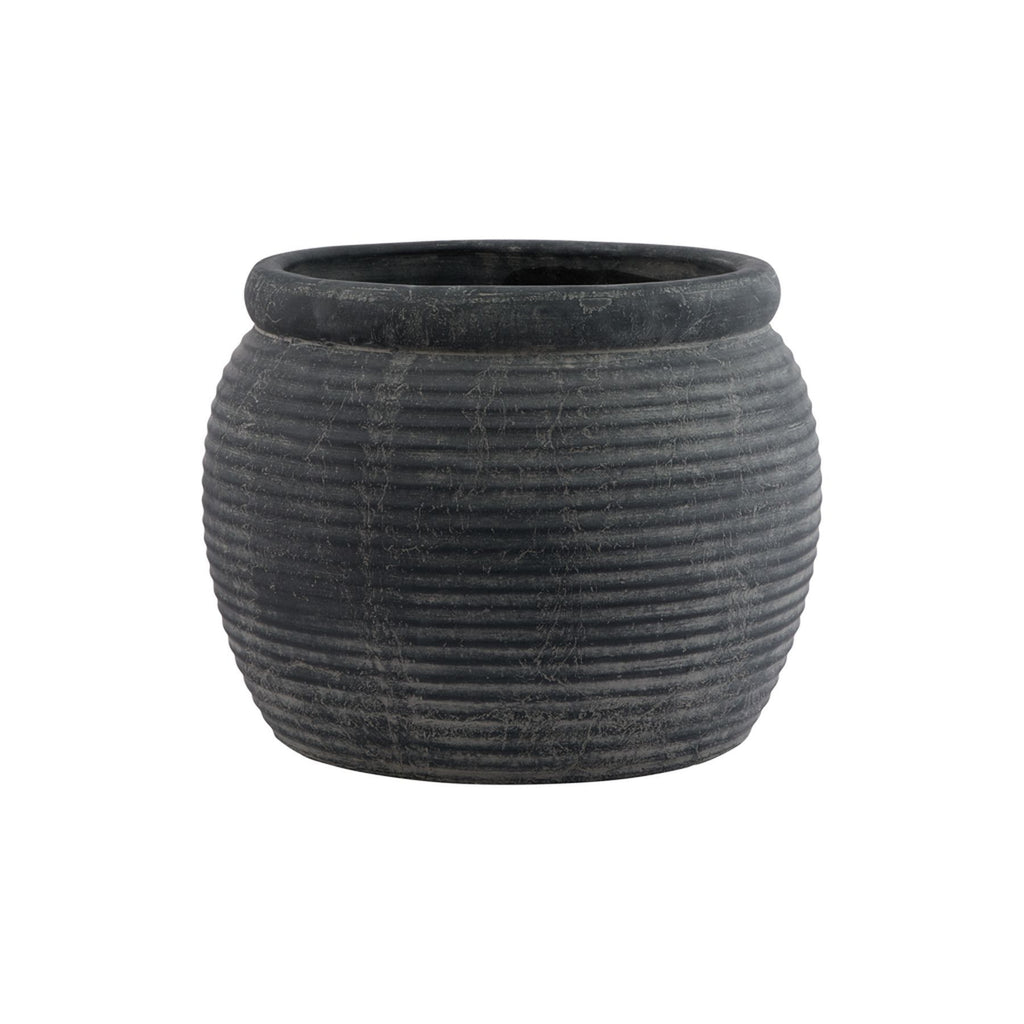 The Ola - Grey Stone Pot – Mulberry Barn Living